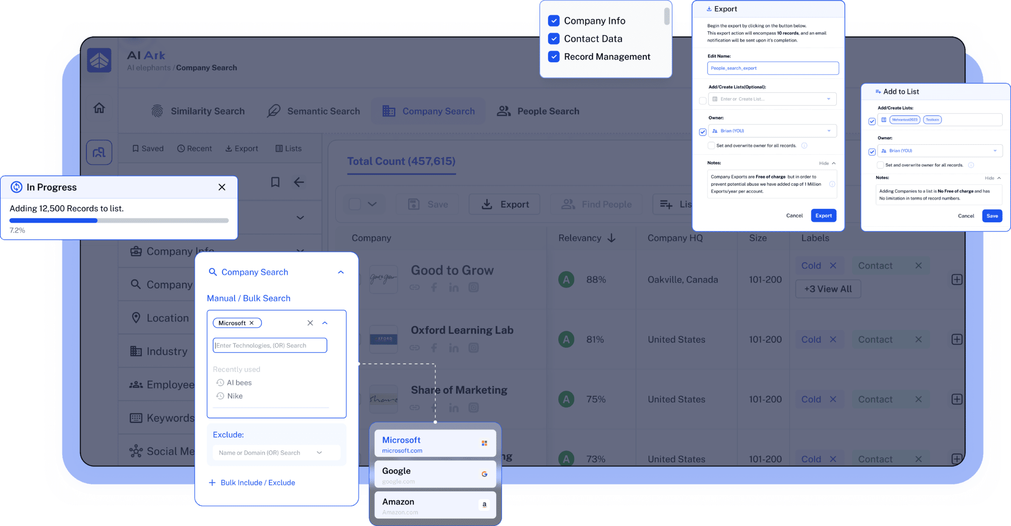 AI Company Search - AI Ark | B2B Data Center Powered With AI